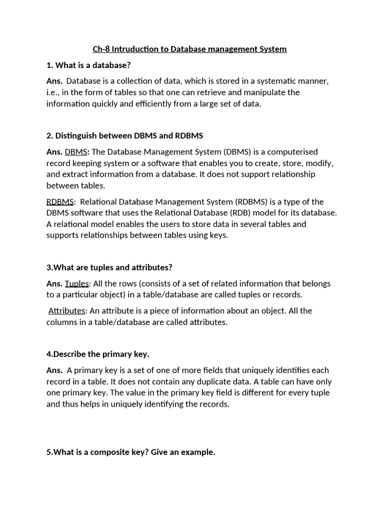 Dbms Notes | PDF | Relational Database | Databases