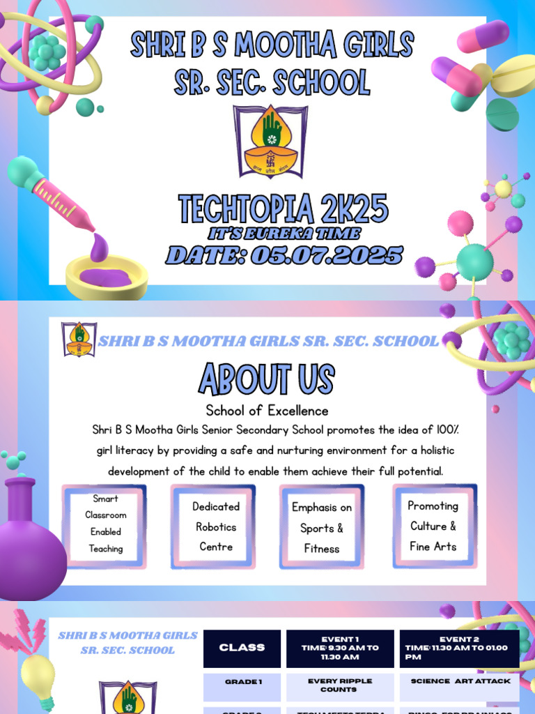Techtopia 2K25: School Science Events | PDF