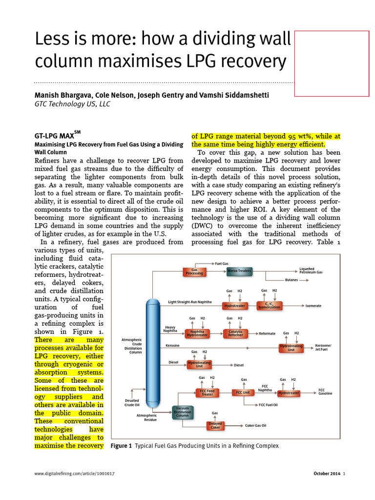 Maximizing LPG Recovery with DWC Technology | PDF | Liquefied Petroleum ...