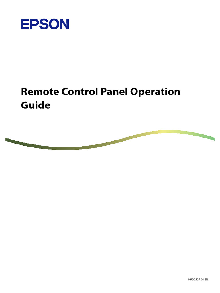 EPSON Remote Control Panel Operation | PDF | Computer Network | Wi Fi