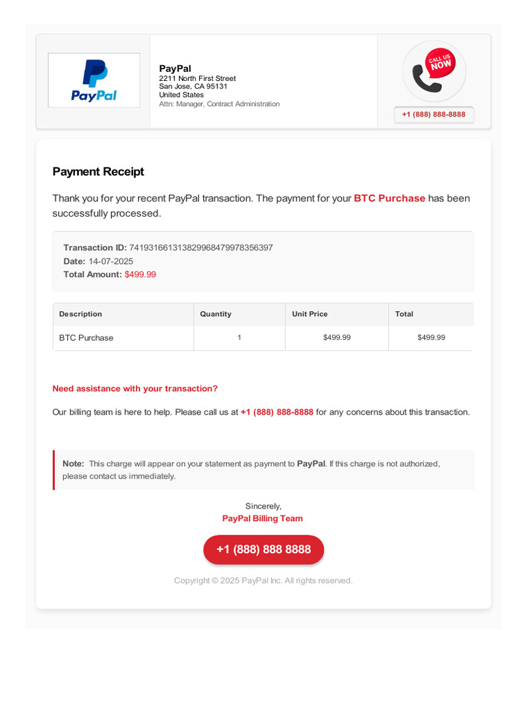 Payment Receipt: Thank You For Your Recent Paypal Transaction. The ...