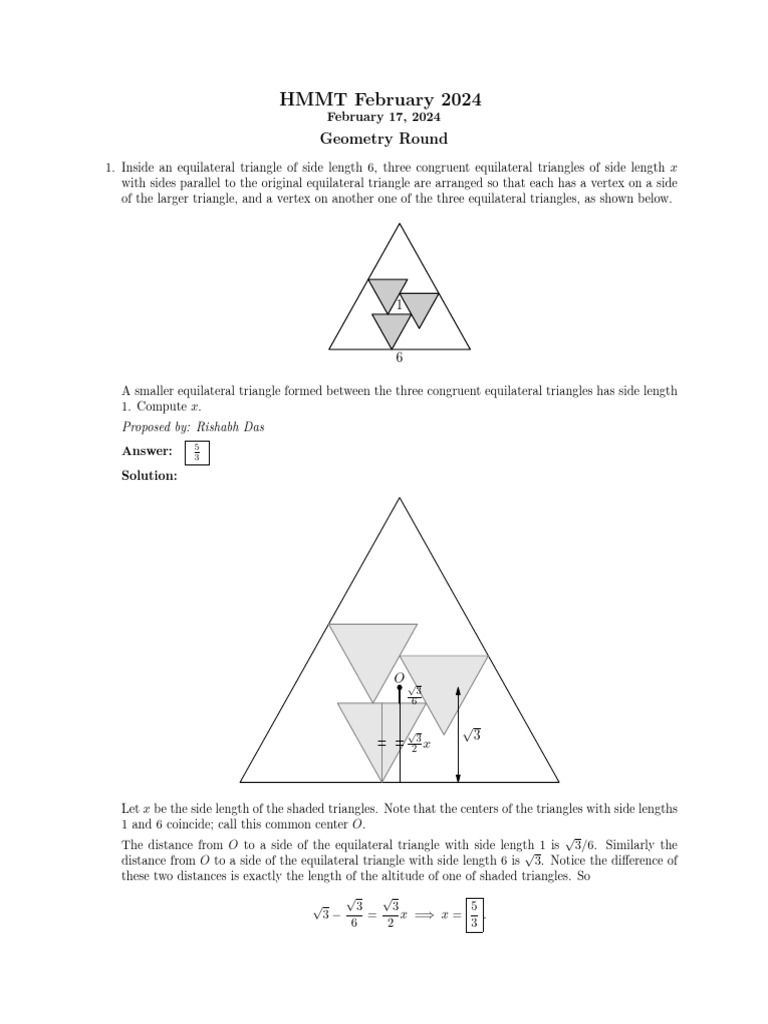 HMMT Geometry Round Solutions 2024 | PDF | Triangle | Euclid