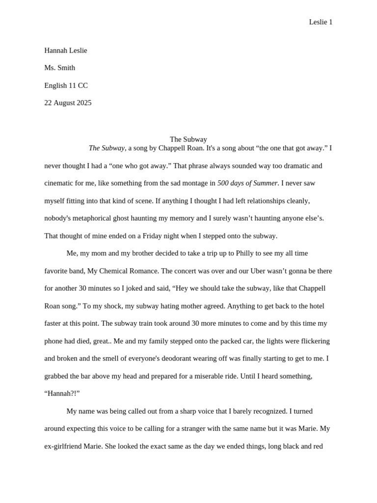Personal Narrative English | PDF