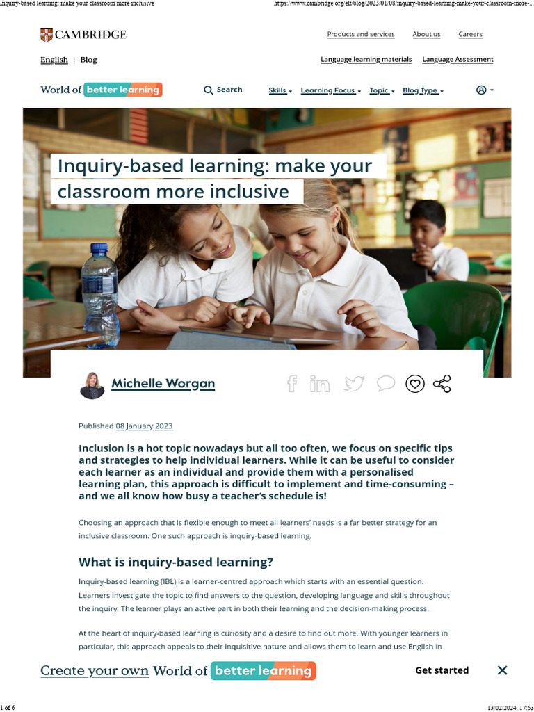 Inclusive Inquiry-Based Learning Guide | PDF | Inquiry Based Learning ...
