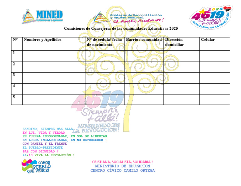Formato Comisiones CCE 2025 | PDF