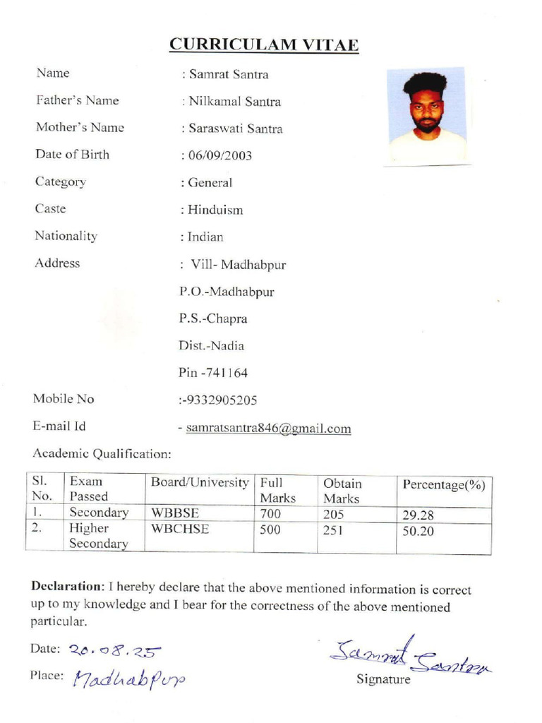 Samrat Santra CV | PDF