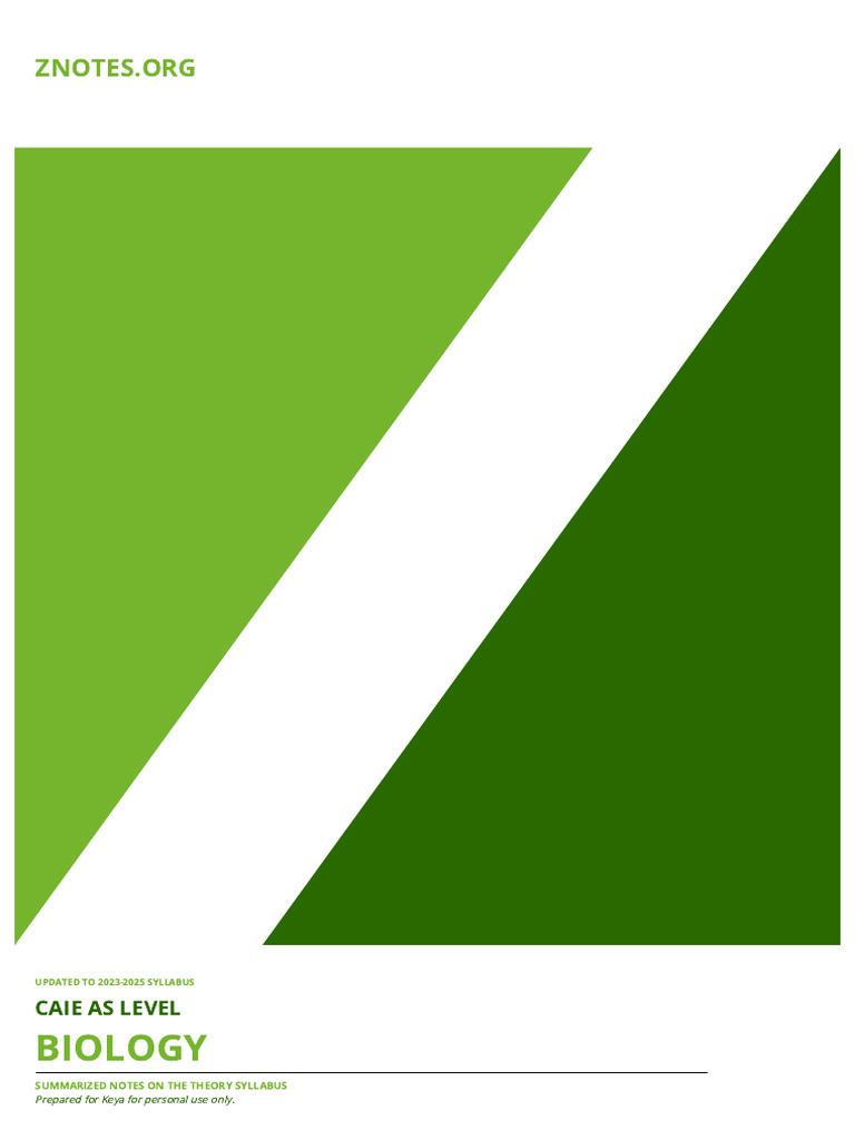 CAIE-AS Level-Biology - Theory | PDF | Nucleotides | Genetic Code