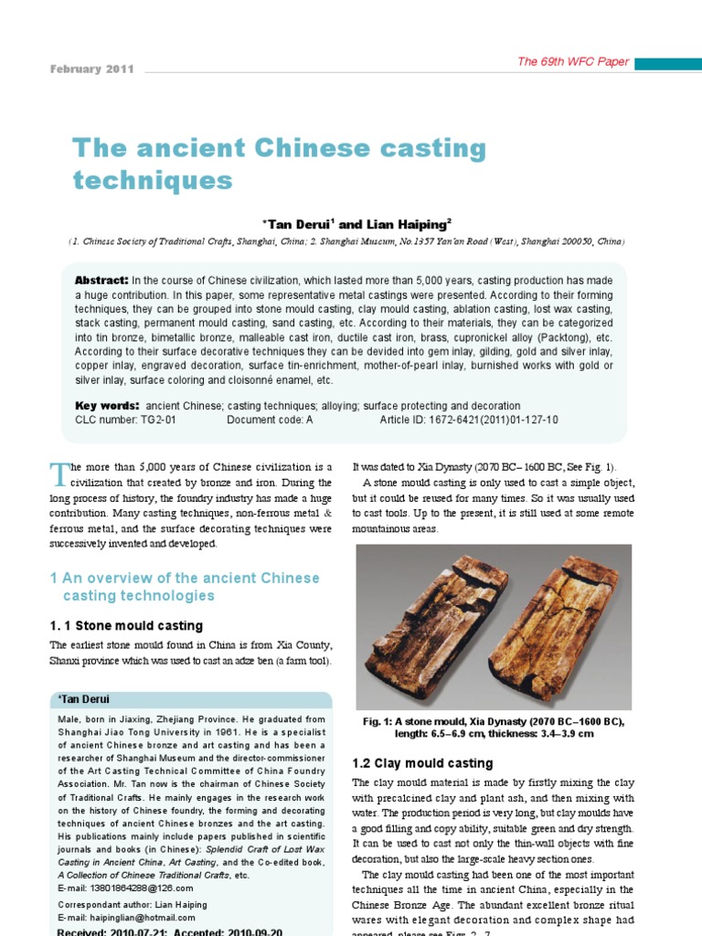 Ancient Chinese Bronze Casting Technique Pdf