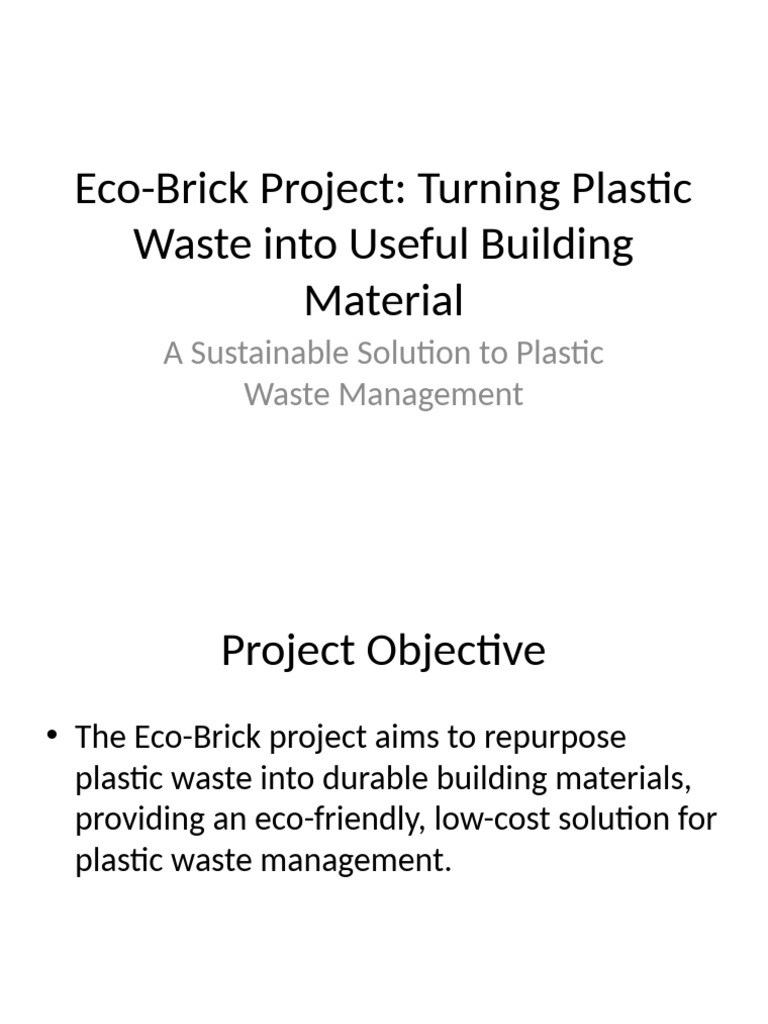 Eco-Brick Project Proposal | PDF