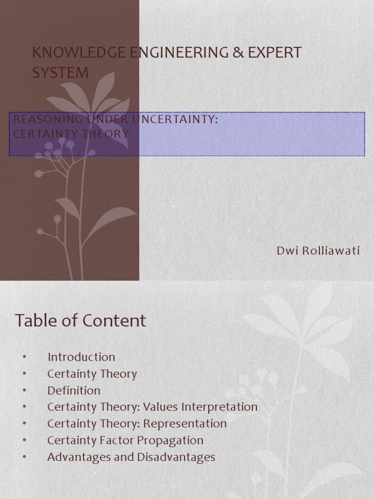 Certainty Factor | PDF | Uncertainty | Theory
