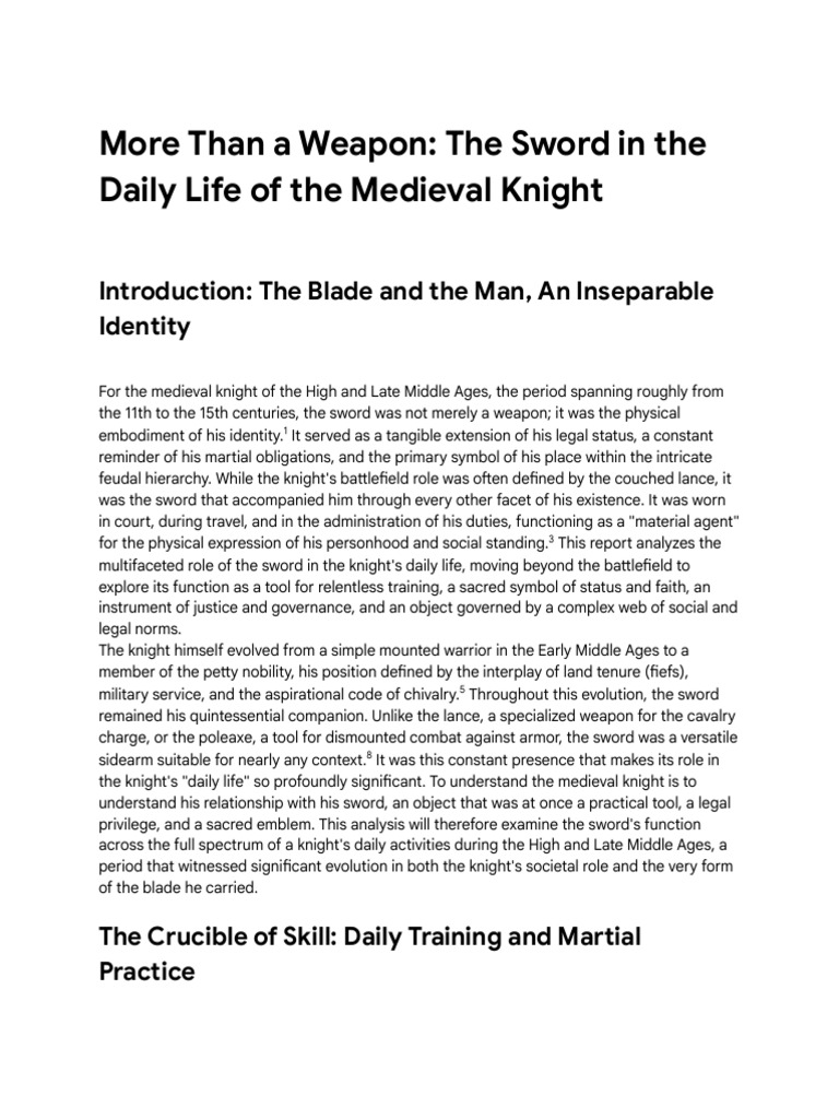 Knight's Sword_ Daily Life and Symbolism | PDF | Knight | Sword