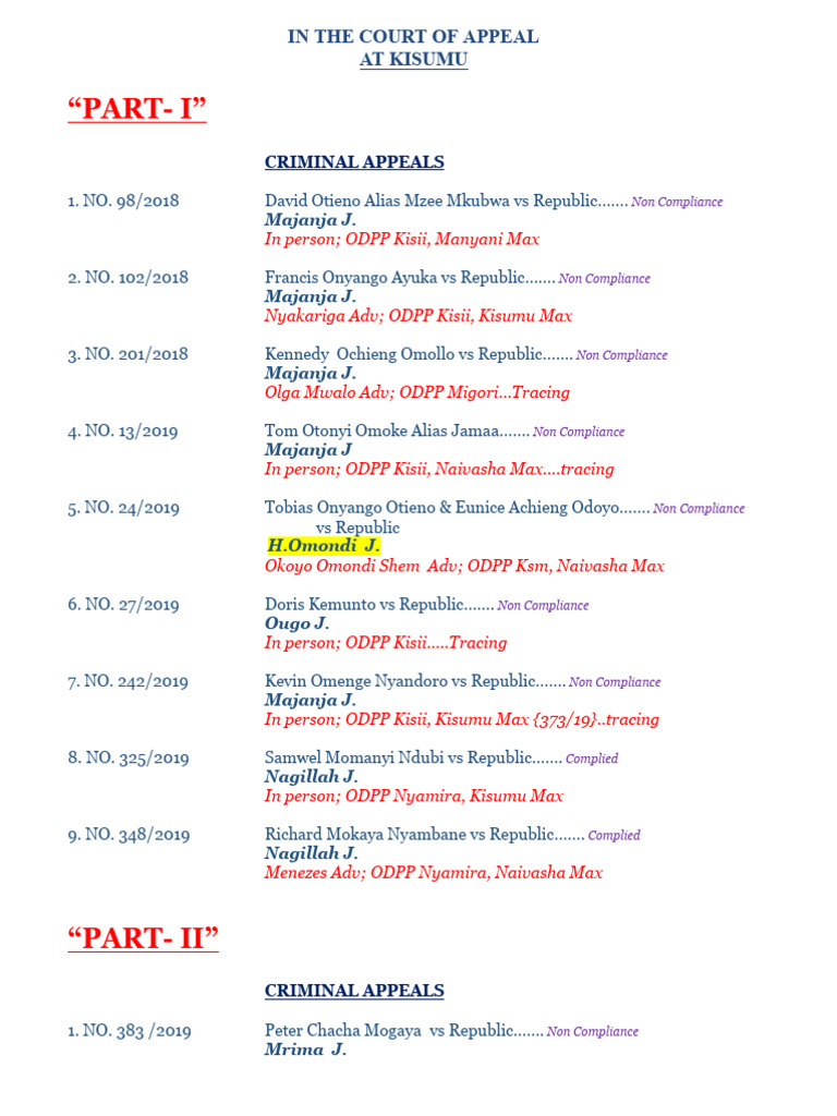 Potential Cause List - Mid of August, 2025 | PDF