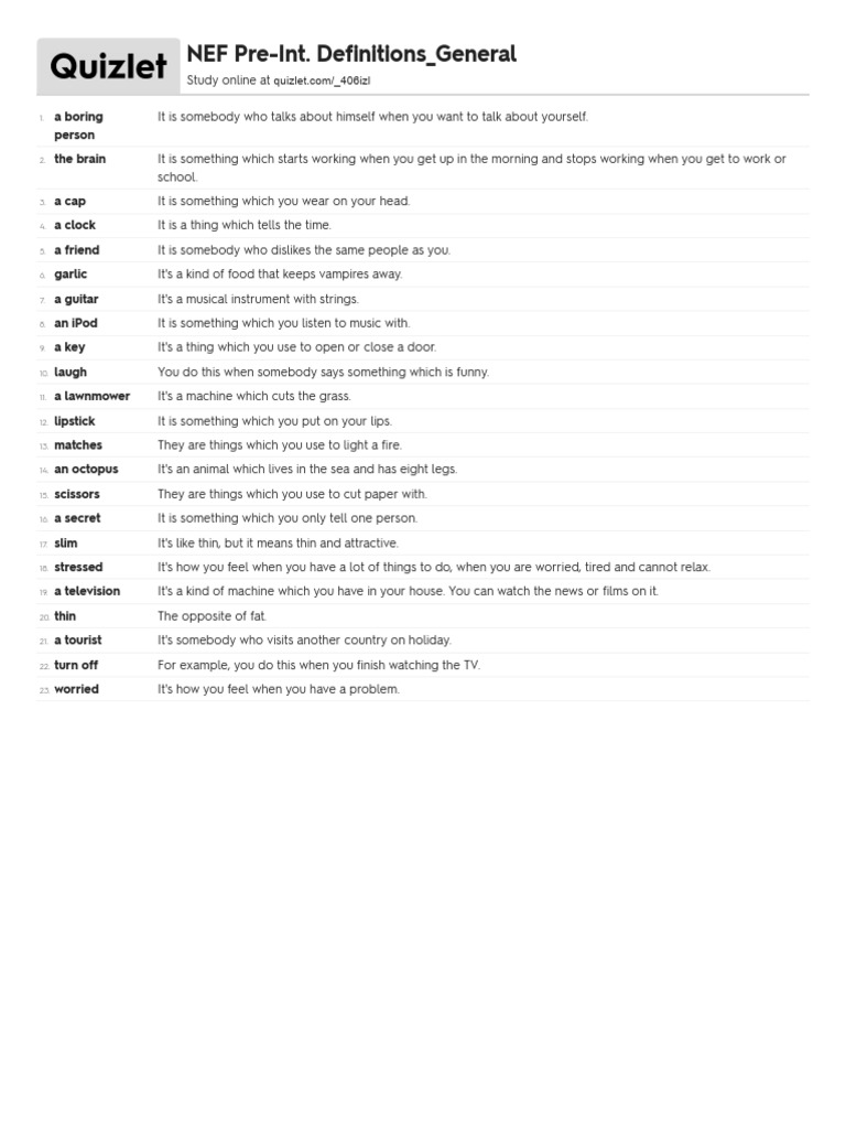 Fun Definitions of Everyday Words | PDF