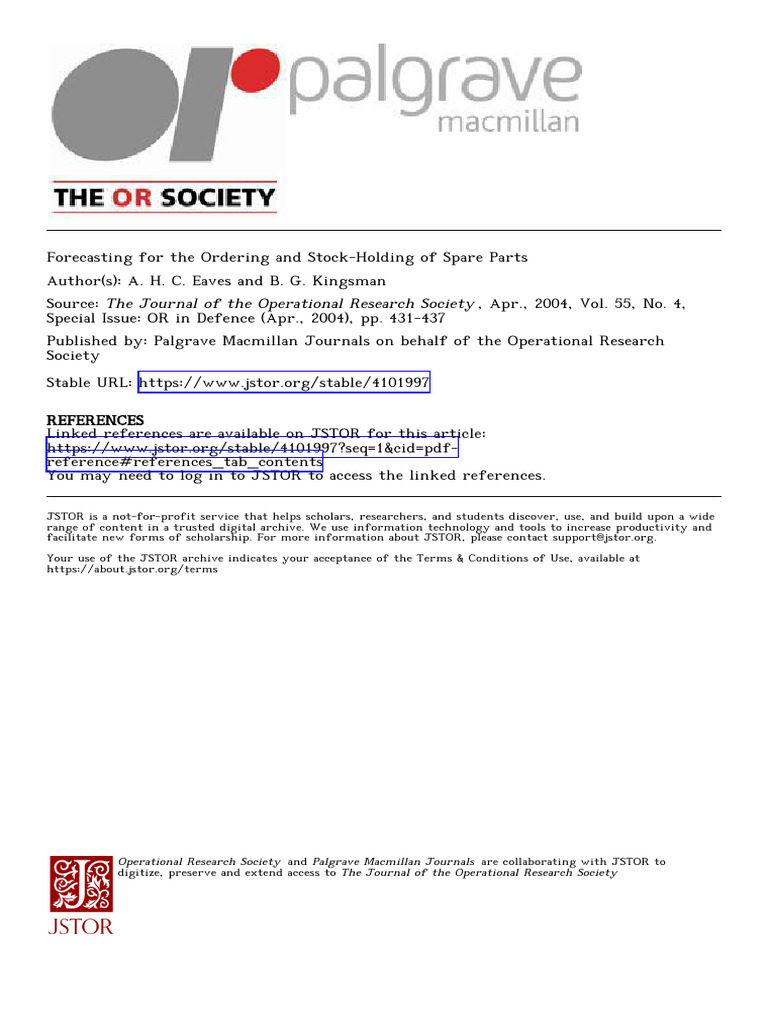 Spare Parts Forecasting Methods | PDF | Forecasting | Estimator
