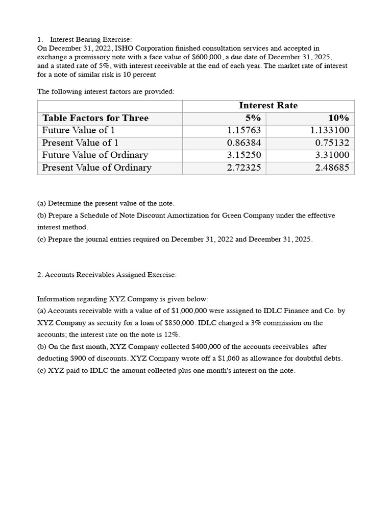 Chapter 7 Exercise | PDF | Interest | Present Value