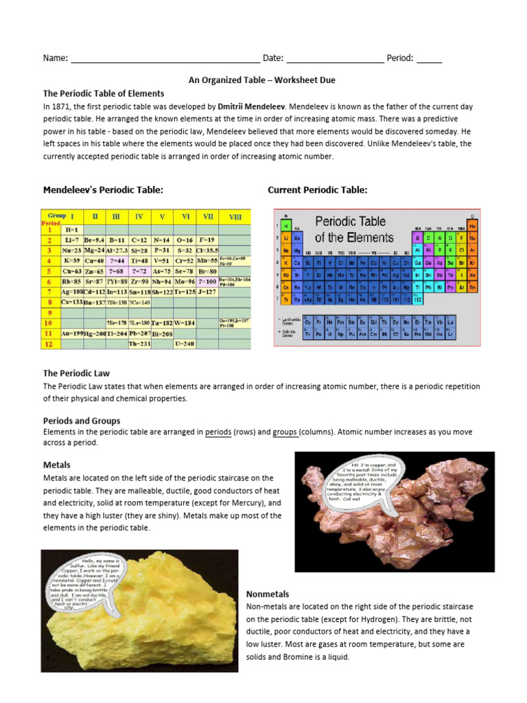 Victoria Berry - Periodic Table Elements for Intro to Biochem | PDF ...