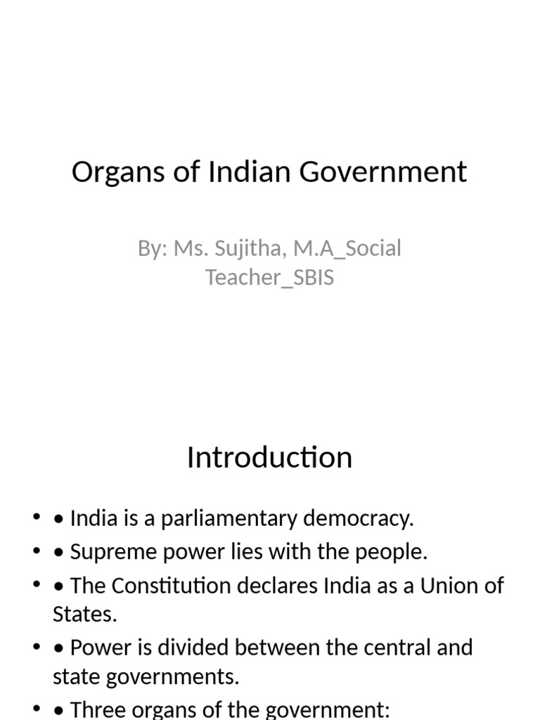 Organs of Indian Government Full | PDF | Government Of India ...