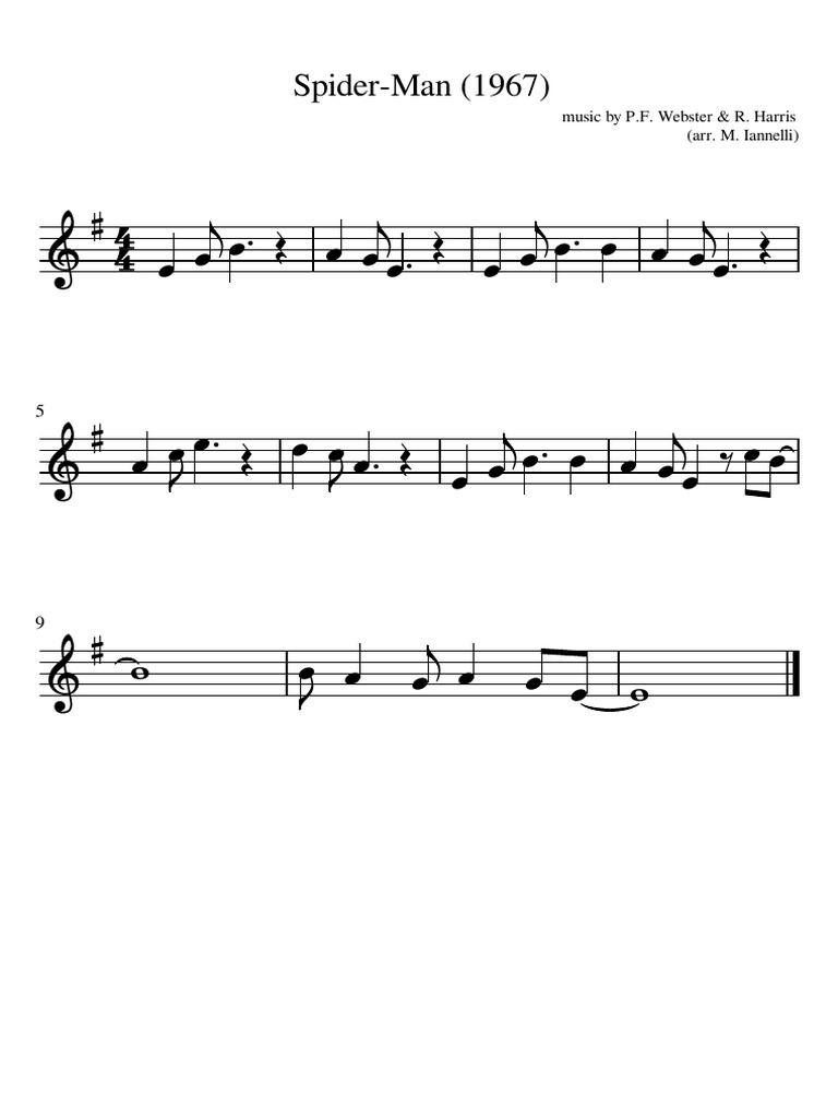 Spider-Man 1967 Theme Music Details | PDF