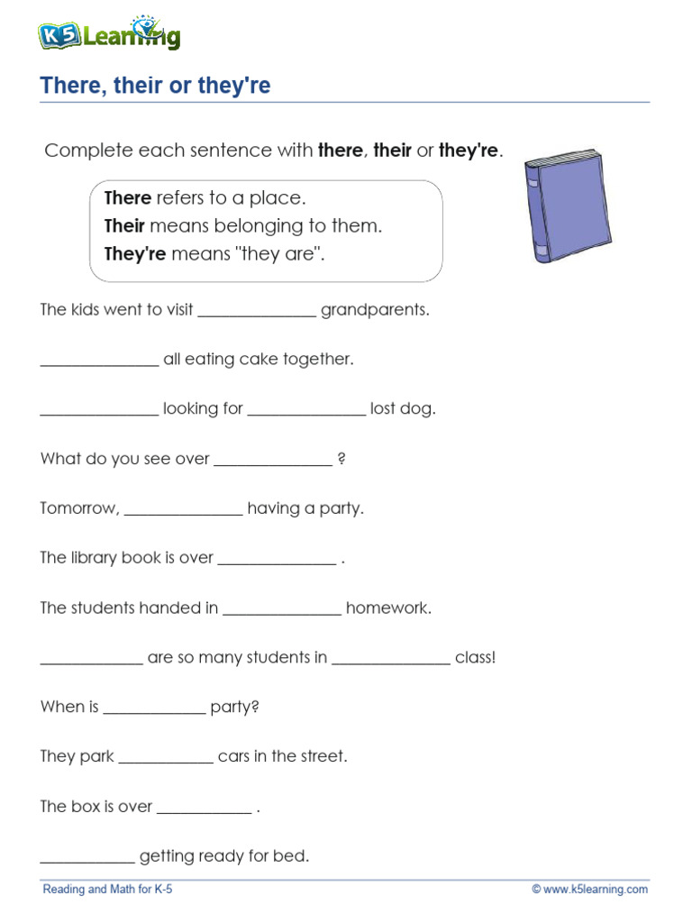 There, Their or They'Re Worksheet 2 | PDF
