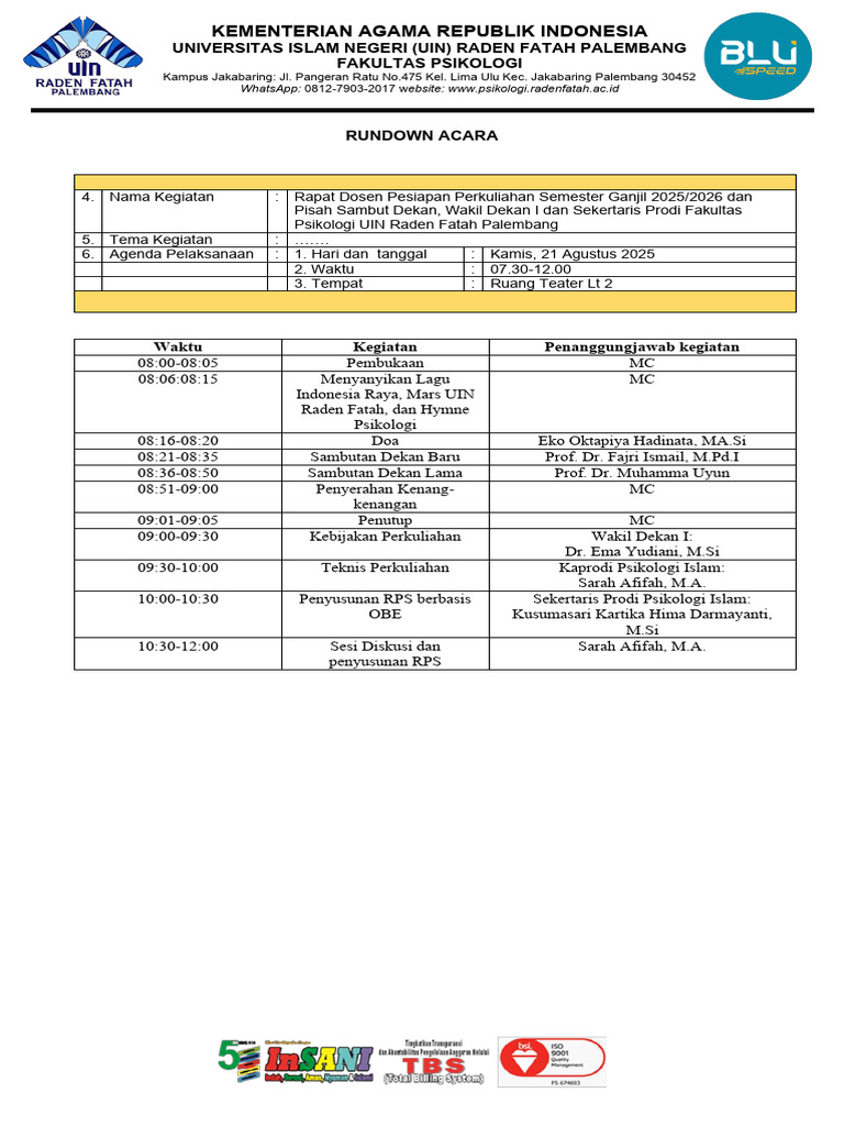 Rundown Acara | PDF
