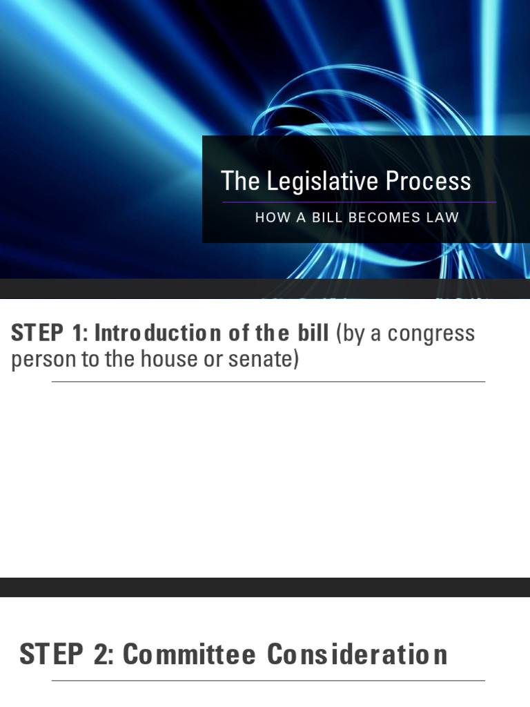 How a Bill Becomes Law: Legislative Steps | PDF | Bill (Law) | United ...