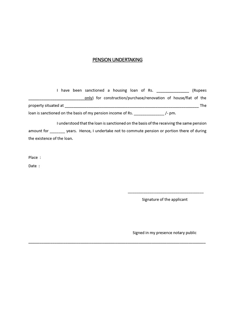 Pension Undertaking | PDF