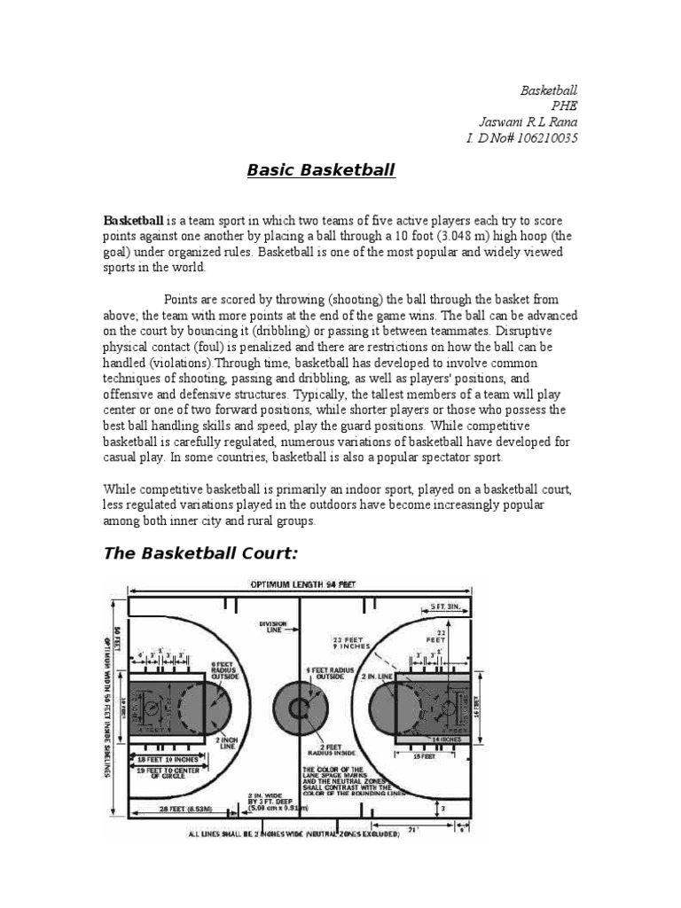 Basketball Assignment | Basketball Positions | Sports Rules And Regulations