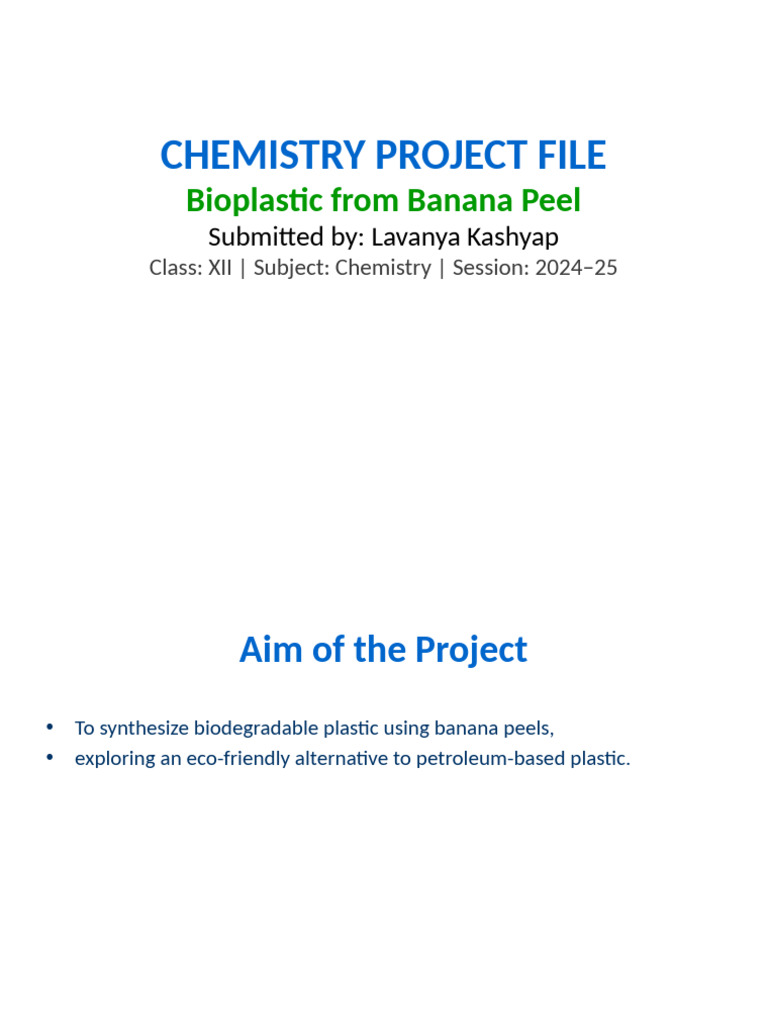 Bioplastic Production from Banana Peels | PDF | Biodegradation | Plastic
