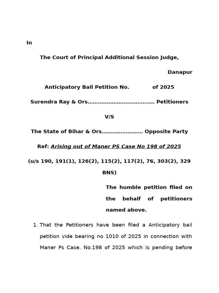 Removal from Anticipatory Bail Petition | PDF