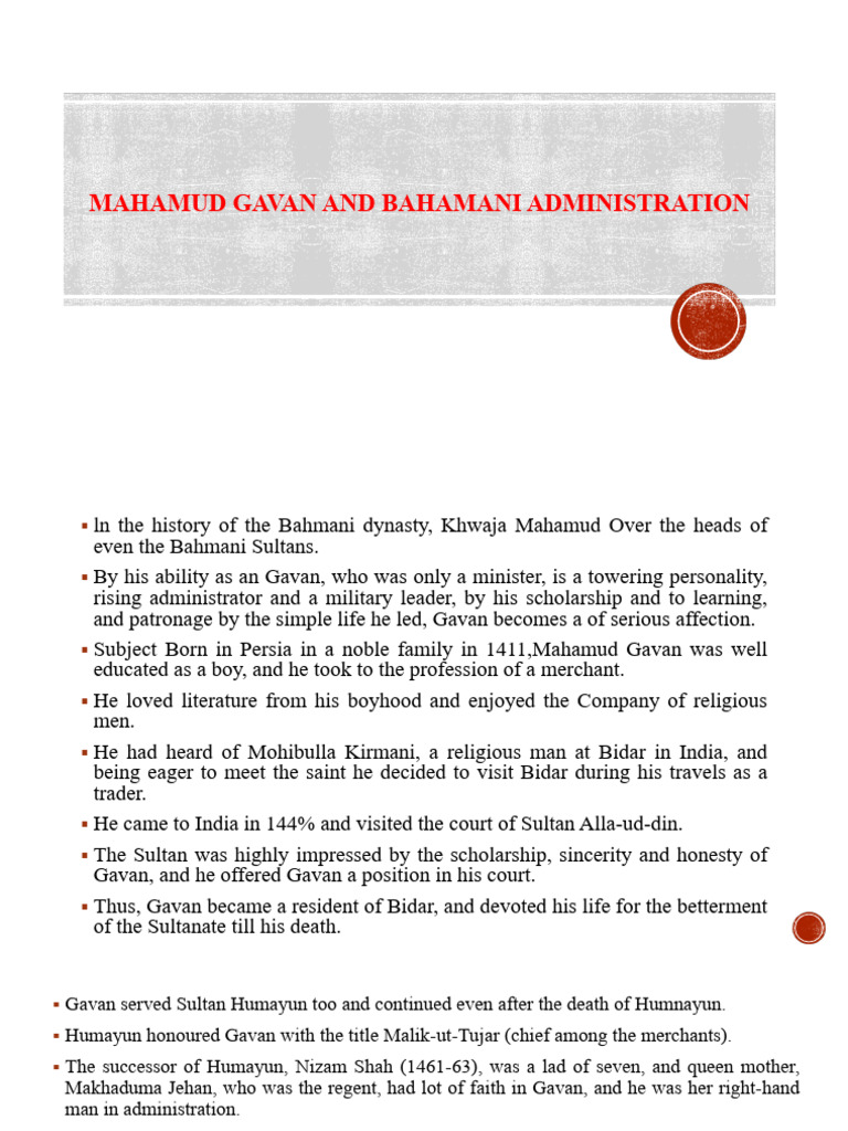 Bahamani Administration | PDF
