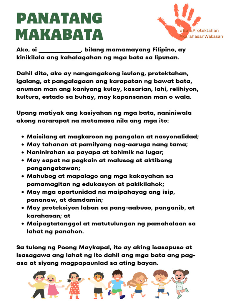 Panatang Makabata | PDF
