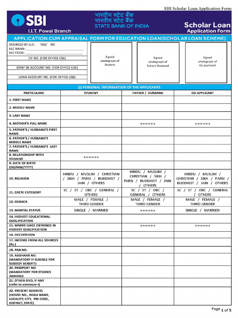 Scholar Loanapplication Form | PDF