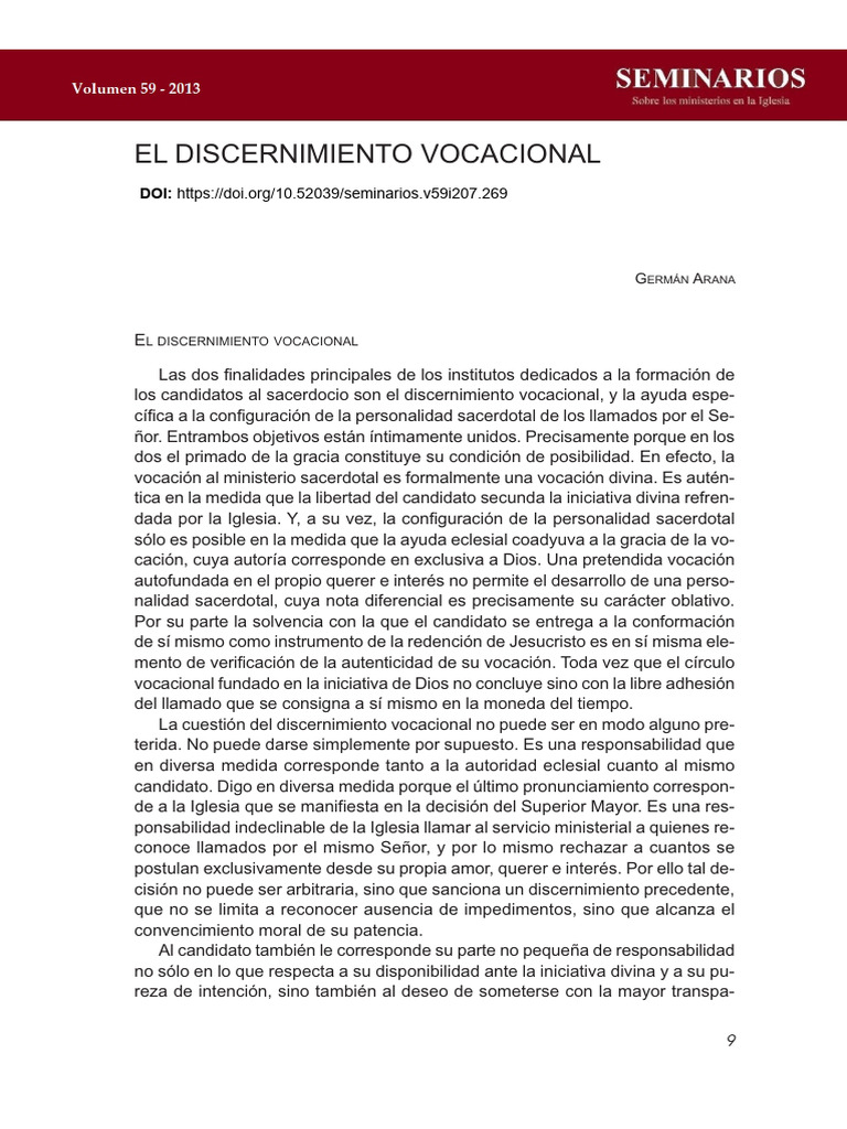 Discernimiento Vocacional en el Sacerdocio | PDF | Jesús | Cristo (título)