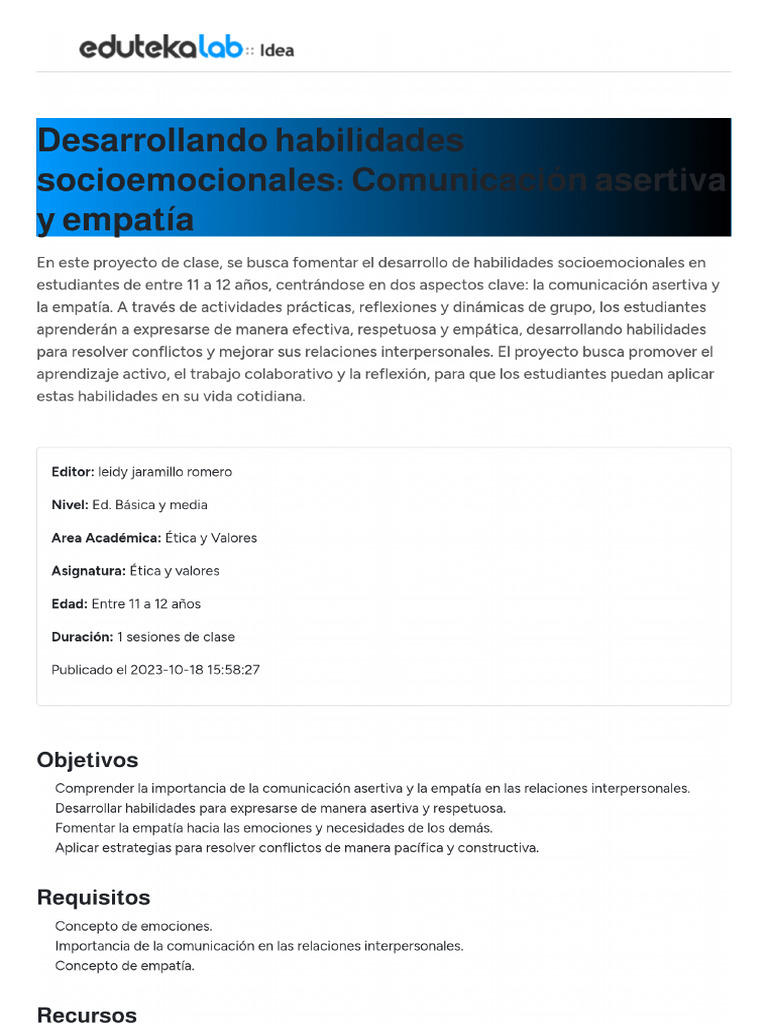 Desarrollando Habilidades Socioemocionales_ Comunicación Asertiva Y ...