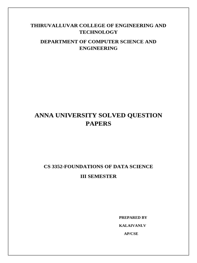 CS3352 FDS QP Solved (Anna University) | PDF | Dependent And ...
