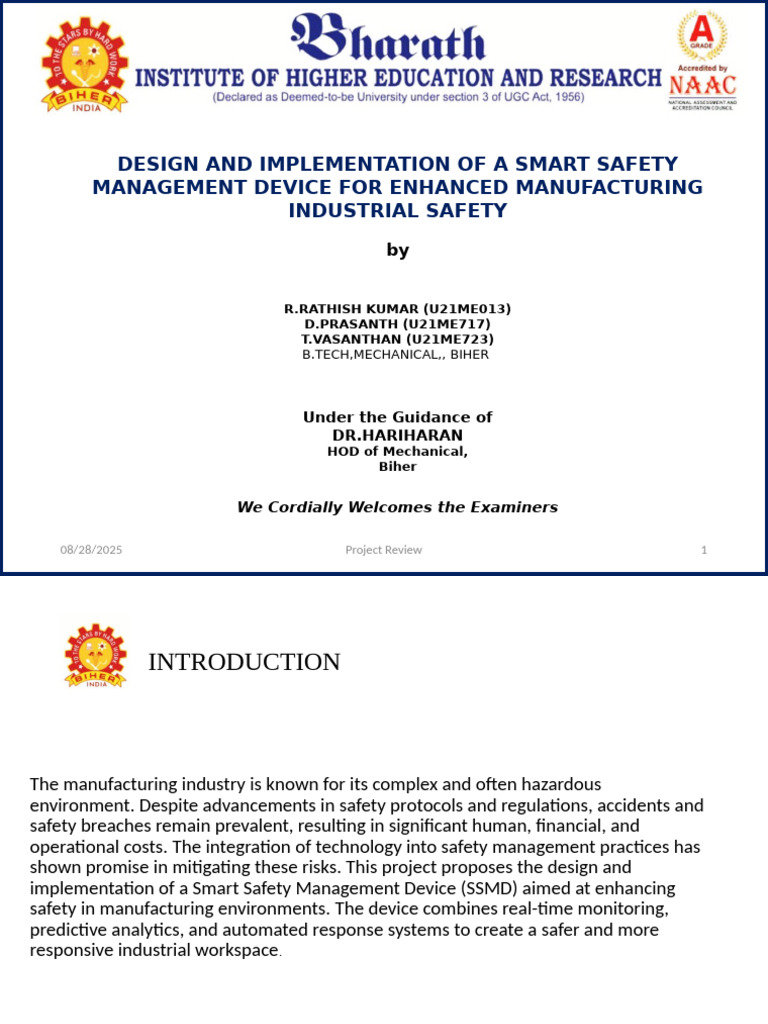 Design and Implementayion of Smart Safety Management Device For Enhanced Manufacturing Safety ...