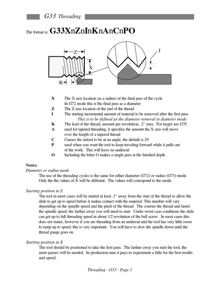 G33 Threading | PDF | Speed | Metalworking
