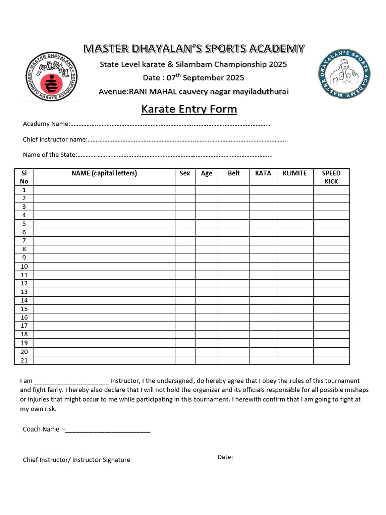 Karate Entry | PDF