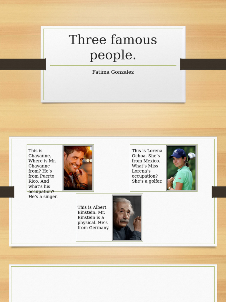 Famous Figures: Chayanne, Ochoa, Einstein | PDF