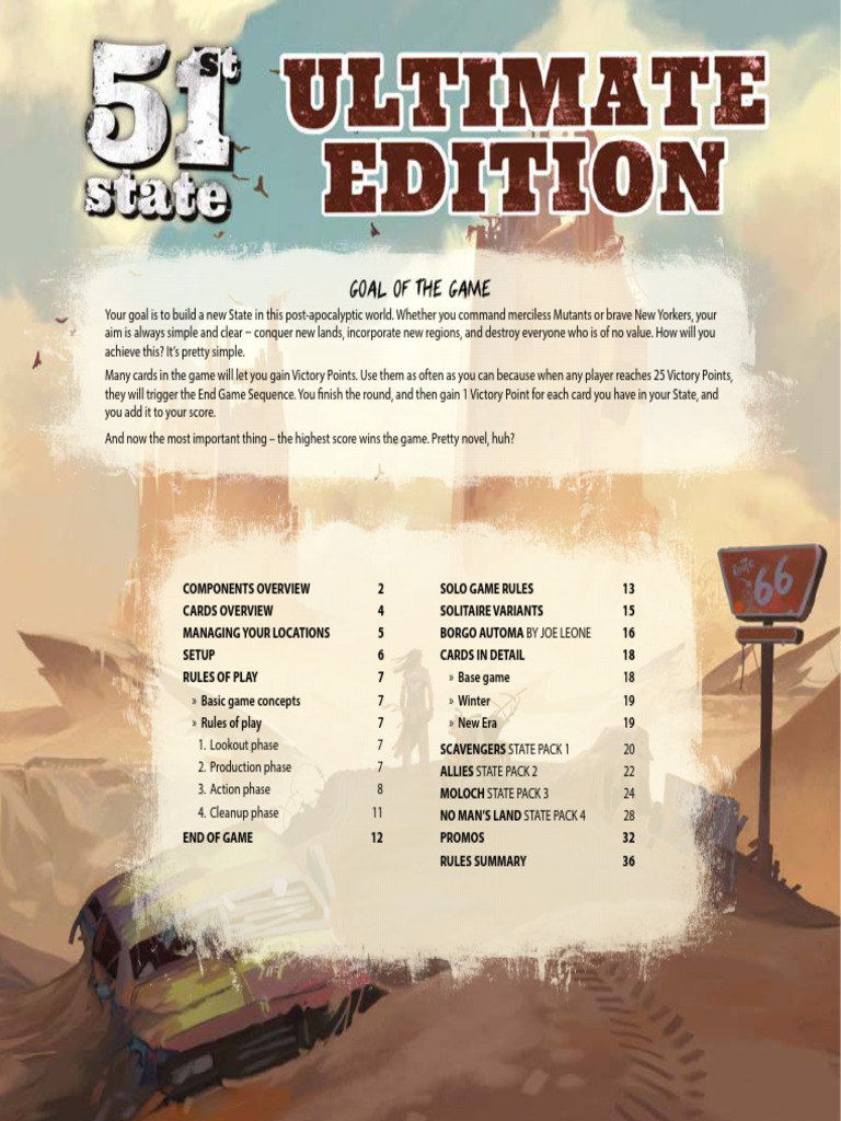 51st State Game Rules and Overview | PDF