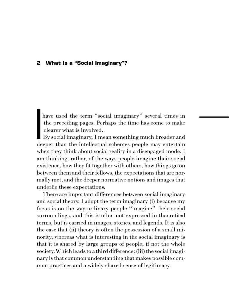 CharlesTaylor-What Is A Social Imaginary" ModernSocialImaginari | PDF ...