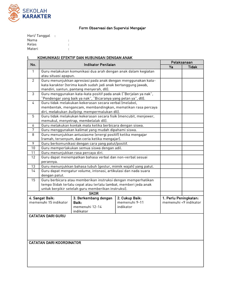 Panduan Observasi Mengajar Efektif | PDF