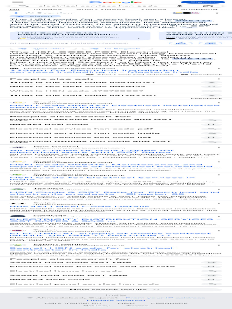 HSN Code 995461 for Electrical Services | PDF | Electrical Wiring ...