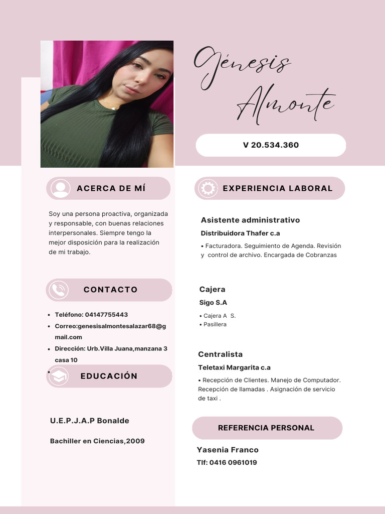 Curriculum Genesis Almonte | PDF