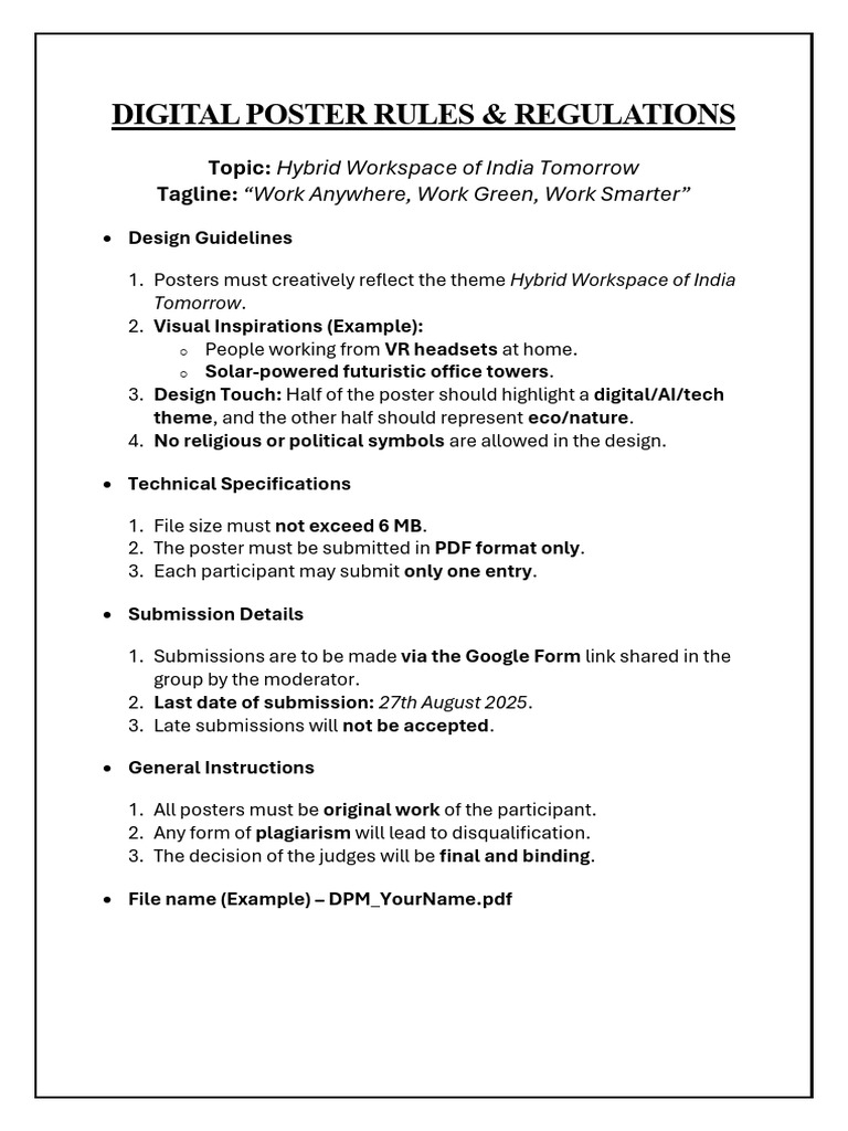 Digital Poster RULES | PDF