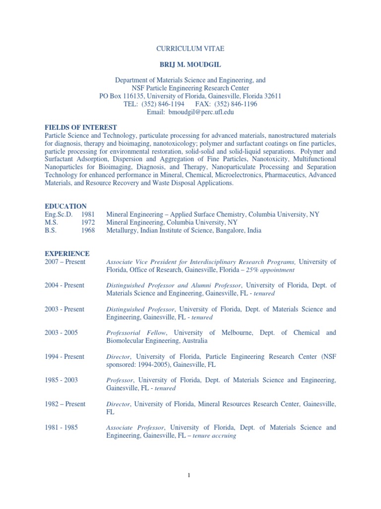 CV Model | PDF | Nanotechnology | Graduate School