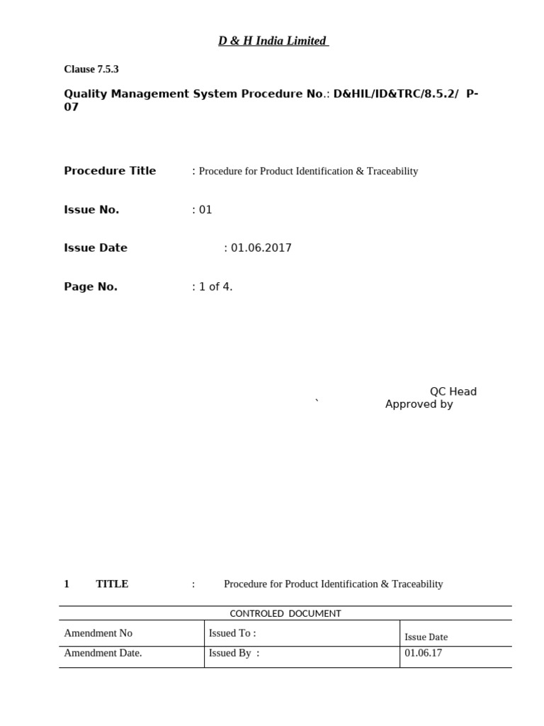 Identification Traceability Pdf