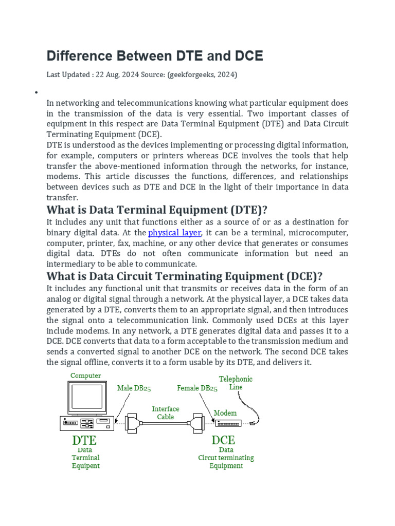 DTE vs DCE in Networking Explained | PDF | Computer Network | Modem