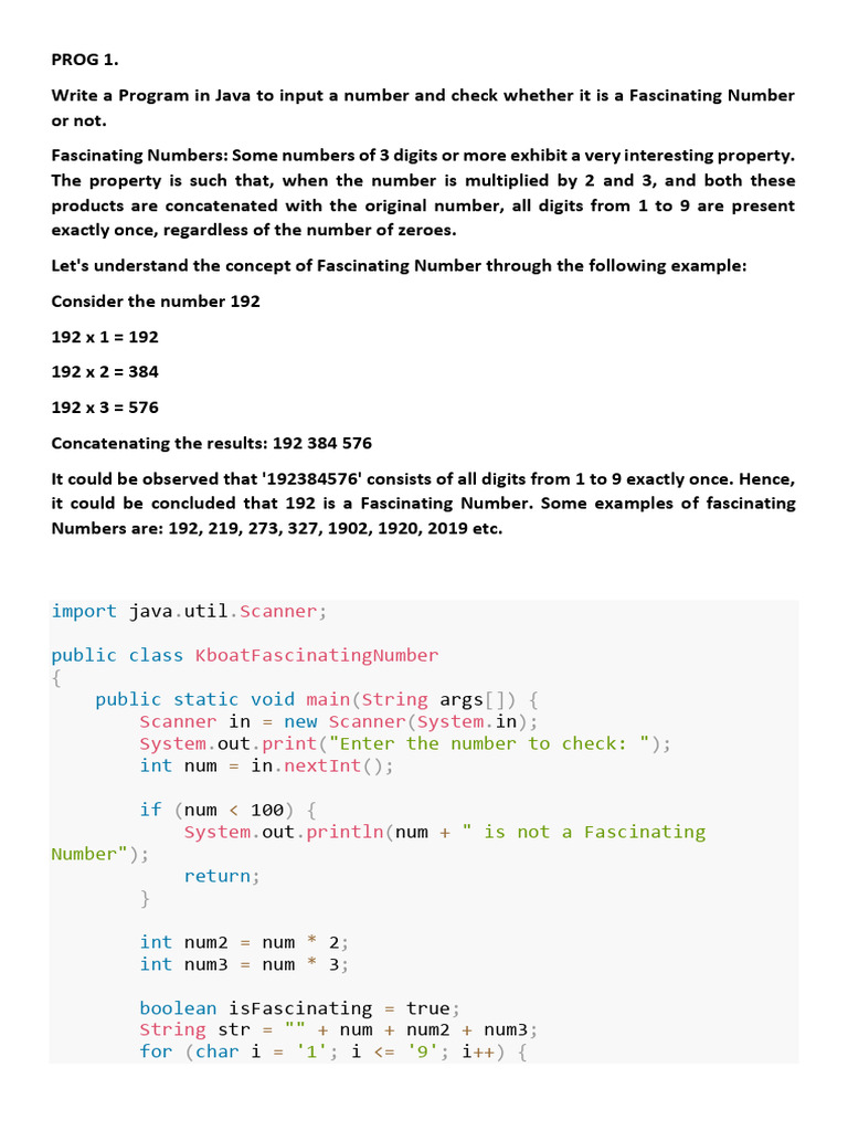 Java Programs for Number Properties | PDF | Integer (Computer Science ...