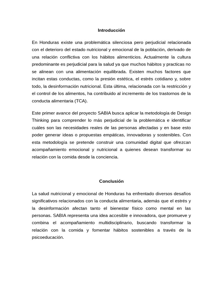 Introduccion y 1 Conclusion de Proyecto | PDF